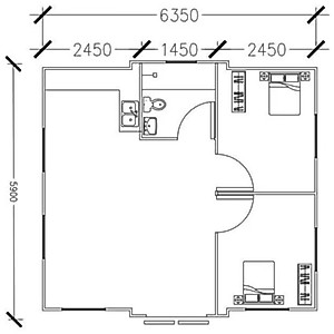Luxury Prefab House Economical Portable 2 Bedroom Living Tiny Home Modular House