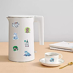 50 PCS Cute Hippo Stickers, Cartoon Animals Vinyl Decals Stickers for Water Bottle, Laptop, Bumpers, Skateboard, Helmet, Funny Hippo Stickers for Kids Teens Adults