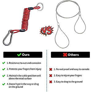 Trailer Breakaway Switch, Huazu 4ft Breakaway Coiled Cable with Electric Brake Switch for RV Towing Trailer