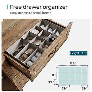 LINSY HOME Dresser for Bedroom, Rustic Chest of Drawers, 5 Drawer Dresser with Metal Handles, Tall Dresser for Entryway, and Closet Storage, Brown