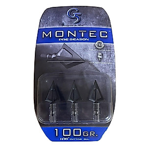 G 5 Outdoors Montec Pre-Season 1-1/16-Inch Cut Practice Broadheads (3-Pack), 100 Grain
