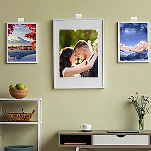 Dimeho 20Pcs Heavy Duty Single Nail Free Picture Hangers without Nails Adhesive Hooks Wall Hangers No Damage Wall Hooks Hanging Reusable Screw Free Sticker for Kitchen Bathroom Home Office Key