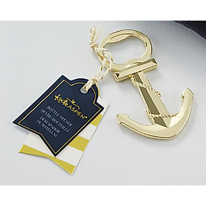 Kate Aspen Anchor | Perfect Party Favor for Nautical Themed Events Bottle Opener, One Size, Gold