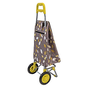 Sabichi Lemongrass 2 Wheel Shopping Trolley - 40L, Lightweight, Easy to Use, with Thermal Insulation Liner - Ergonomic Grip Handle - Steel Frame