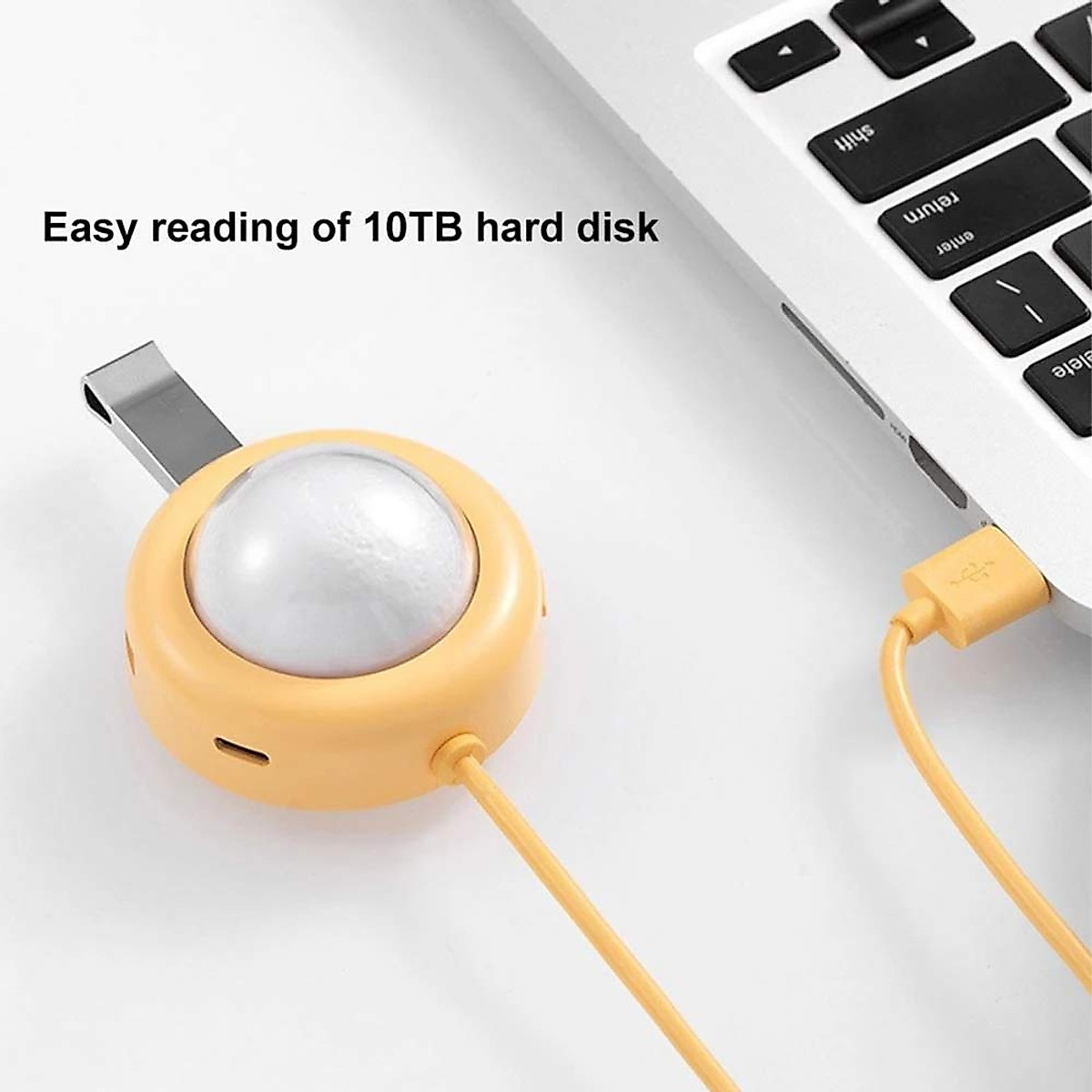 WJCCY Mini 4 USB Port Hub Extension Cable Splitter High Speed Transmission with LED Night Light for Computer Mobile Phone (Color : Yellow)