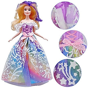 5 Sets Doll Clothes Handmade Doll Dress for 11.5 Inch Doll Wedding Party Dresses Gown Outfit Costume Suit for 11.5 inch Dolls Random Styles
