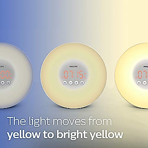 Philips Wake-up Light, Sunrise Simulation, Bedside Lamp, Tap to Snooze, HF3500/60