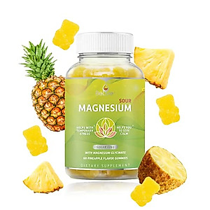 BeLive Magnesium Gummies 200mg - 60 Ct | Magnesium Glycinate Supplements for Relaxation, Stress Relief, and Sleep for Adults & Kids - Tasty and Tangy Pineapple Flavor