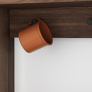 AIEGLE Large Kitchen Hutch Cabinet, Storage Cupboard Pantry with 4 Doors, 4 Drawers & Microwave Shelf, for Kitchen Storage, Dark Walnut (63" L x 15.7" W x 74.8" H)