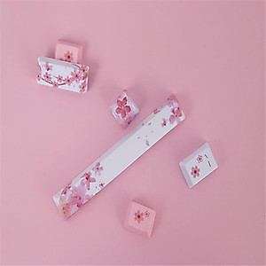 Manbala ZMX Cherry Blossom 61 Mechanical Keyboard,60%Compact Mechanical 61Keys 5.0Bluetooth/Type-C Wired Dual-Mode RGB Backlit Five-Sided Sublimation PBT Keycap Gaming Keyboard (Brown Switch, Pink)