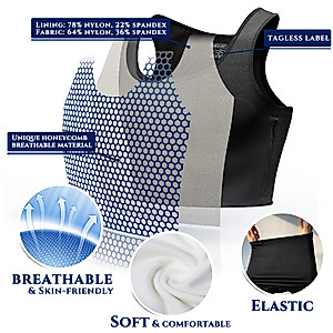 LGBT UNICORNS Chest Binder Trans FTM, Adjustable Bindfree Sizing Design, Skin-Friendly & Breathable Cotton, with Nipple Covers Built-in