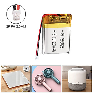 YDL 3.7V 200mAh 552025 Lipo battery Rechargeable Lithium Polymer ion Battery Pack with PH2.0mm JST Connector