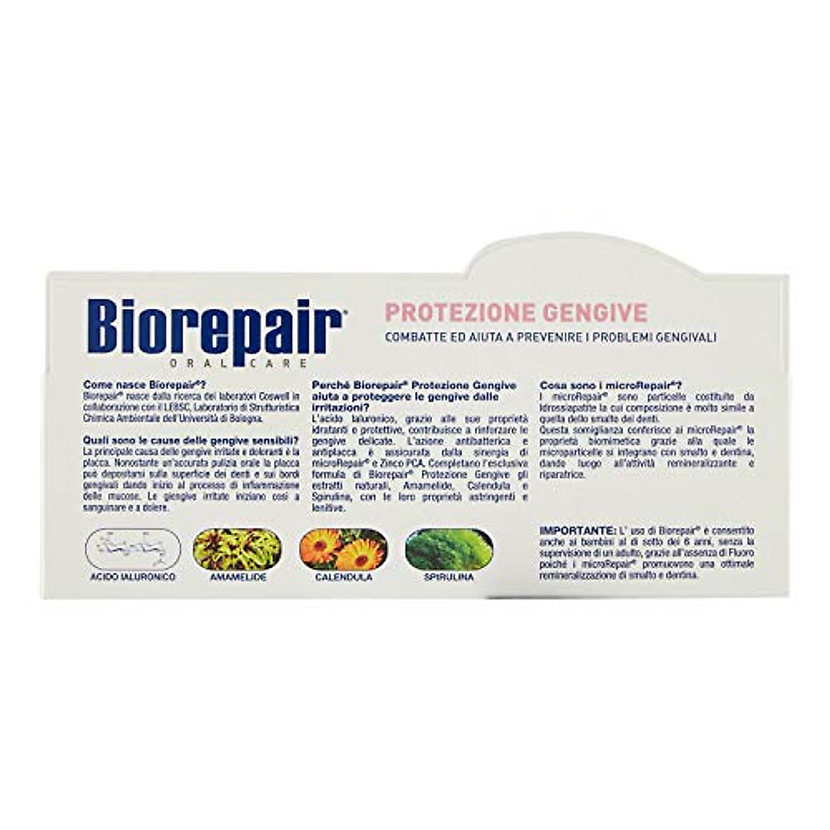Biorepair:"Protezione Gengive" (Gum Protection) Toothpaste with microRepair, New Formula - 2.5 Fluid Ounce (75ml) Tube [ Italian Import ]