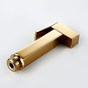 MINJING Bidet Sprayer for Toilet, Baby Cloth Diaper Sprayer, Brass Handheld Bidet Attachment for Personal Hygiene, Pet Shower, Wall Mount Bidet Faucet Gold