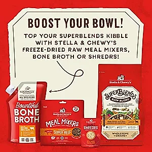 Stella & Chewy's SuperBlends Raw Blend Wholesome Grains Grass-Fed Beef, Beef Liver & Lamb Recipe with Superfoods, 3.25 lb. Bag