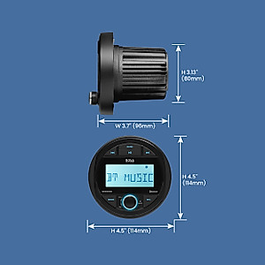 BOSS Audio Systems MGR300B Marine Boat Stereo Sound System Head Unit - No CD Player, Bluetooth Audio, IPX5 Rated, USB, MP3, AM/FM Radio Receiver