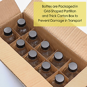 6 Pack, 4 oz Small Clear Glass Bottles with Lids & 2 Stainless Steel Funnels - 120ml Boston Sample Bottles for Potion, Juice, Wellness, Ginger Shots, Whiskey, Liquids - Mini Travel Essential Bottles
