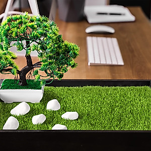 TURSTIN 6 Packs Artificial Grass Square Mat 12 x 12 Inch Fake Grass Turf Patch with Drainage Hole Synthetic Garden Grass Tiles Realistic Grass Rug for DIY Indoor Outdoor