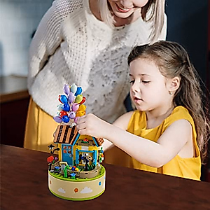 QLT Balloon Up House Music Box Building Block for Adults Girls Age 8-14 Yrs (528 PCS) Compatible with Lego Disney, Girls Toys for Valentine and Birthday Gifts