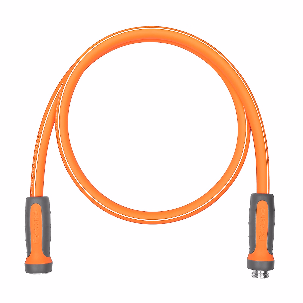 Fevone 6 ft Garden Hose, 2-Year Warranty Offered by Manufacturer, Hose Reel Leader Hose, Hybrid Polymer, Kink Resistance, 3/4" GHT Aluminum Fittings, 5/8" ID, 600 PSI, Drinking Water Safe (GH9)