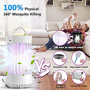 AICase Portable Electronic Rechargeable Mosquito Fly Killer lamp/Bug Zapper for Summer Trip,Outdoor Camping,Patio,Home and Garden