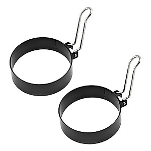 SKEMIX Egg Ring Set For Frying Or Shaping Eggs, Round Egg Cooker Rings For Cooking, Stainless Steel Non Stick Mold Shaper Circles For Fried Egg McMuffin Sandwiches, Egg Maker Molds (2 Pack)