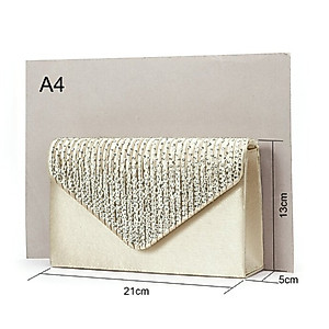 U-Story Women's Rhinestone Satin Frosted Evening Wedding Clutch Bag Handbag Purse (Red)