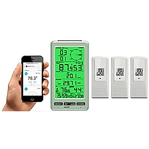 Ambient Weather WS-50-F007TH-X3 WiFi Smart Weather Station Receiver w/ 3 Outdoor Thermo-Hygrometers