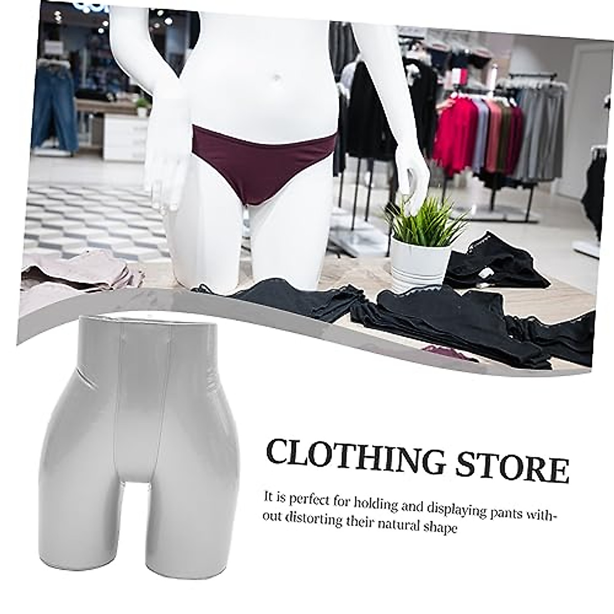 SOLUSTRE Clothing Display Model Half Body with Arms Torso Mannequin for Clothes Display Mannequin Body Molds Shirts Display Prop Inflatable Costume Mannequin for Store Window PVC Bust Belt