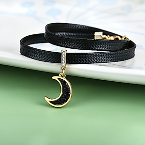FJ leather Moon Choker Necklace for Women