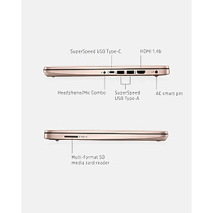 HP 14 Laptop, Intel Celeron N4020, 4 GB RAM, 64 GB Storage, 14-inch Micro-edge HD Display, Windows 10 Home, Thin & Portable, 4K Graphics, One Year of Microsoft 365 (14-dq0030nr, 2021, Pale Rose Gold)