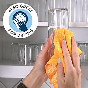 S&T INC. Dish Cleaning Cloths with Poly Scour Side, Microfiber Cleaning Cloths, Assorted, 12 In. x 12 In., 10 Pack