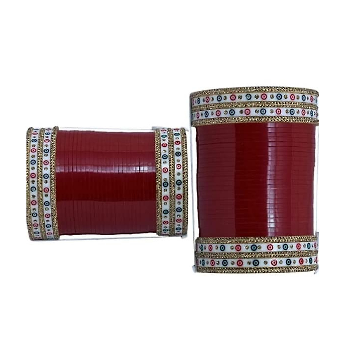 Bridal Punjabi Chura Wedding Maroon Choora/Chooda Set for Marriage for Women/Traditional Bangles for Women/Ethnic Jewelry for Indian Women/Women Bangle Ethnic choora set (Maroon, 2.8)