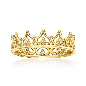 Ross-Simons 14kt Yellow Gold Royal Crown Ring. Size 10