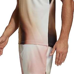 adidas Men's Tennis Melbourne Freelift Printed Tee, White/Legacy Burgundy/Vivid Red, Small