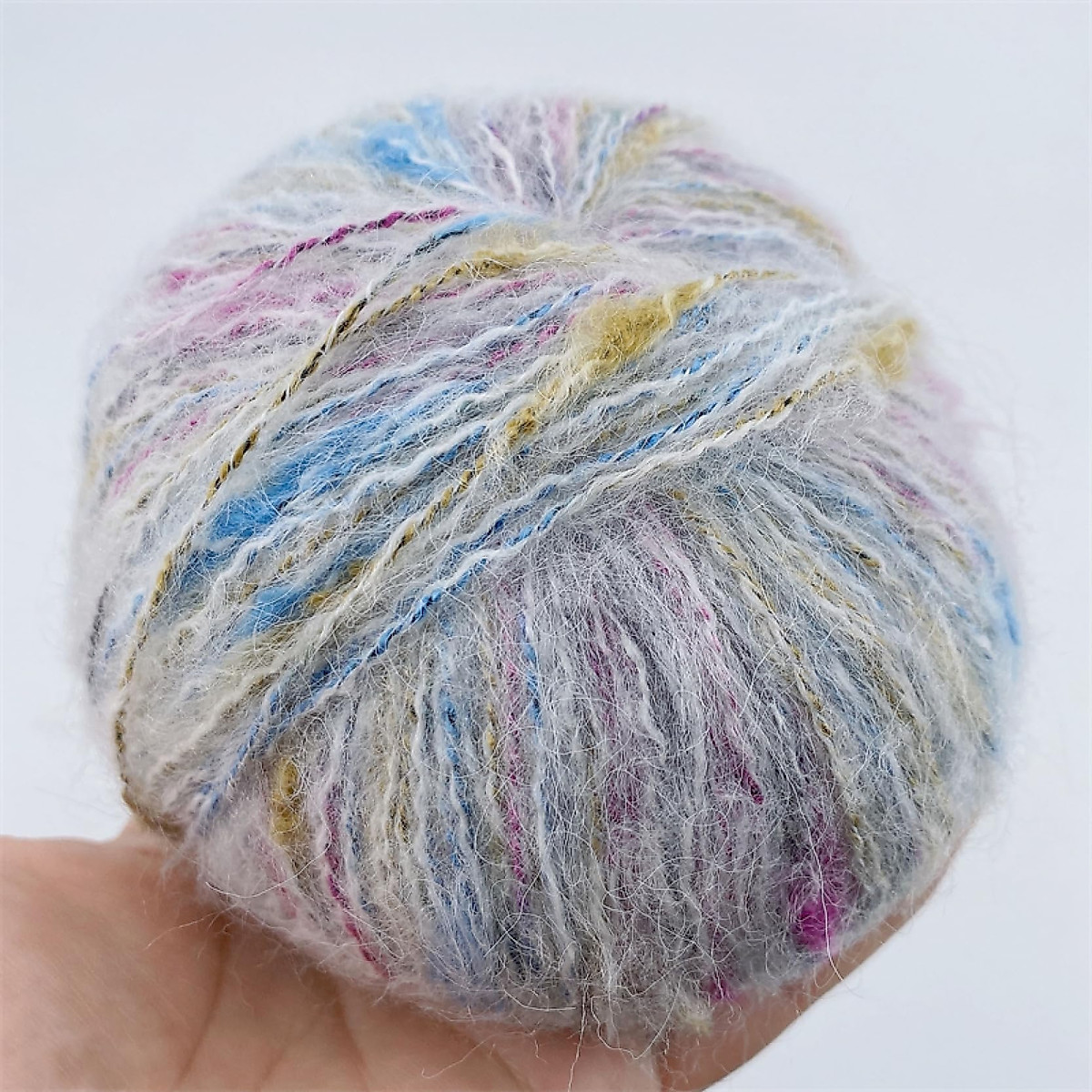 100g Colorful Plush Wool Thread Cashmere Soft for Sweater Hat Mohair Yarn Colored Dots Knitting Spokes Hook Needlework
