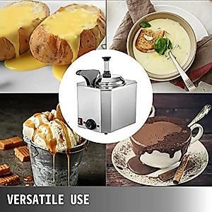 Commercial Chocolate Jam Warmer, 30-110℃ Sauce Pump Dispenser, Stainless Steel Food Warmer Chocolate Heated Pump for Hot Fudge Caramel Butter Cheese