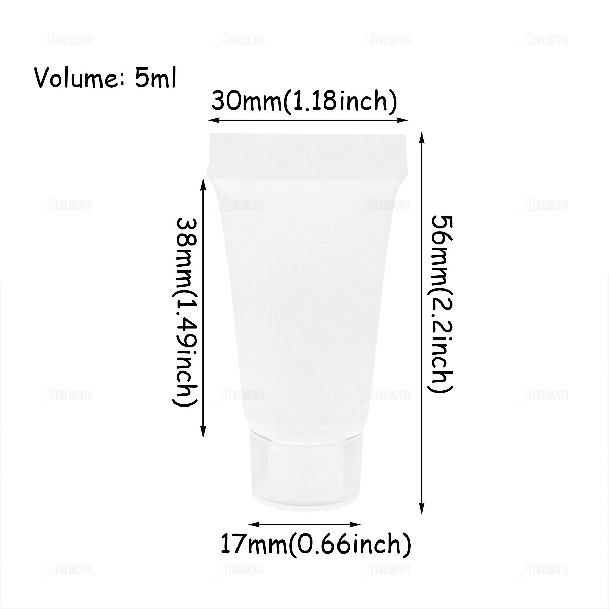 AUEAR, 24 Pack 5ml Empty Refillable Plastic Soft Tubes Squeeze Cosmetic Bottles Packing Sample Mini Containers for Body Lotion Shower Gel Shampoo Cleanser