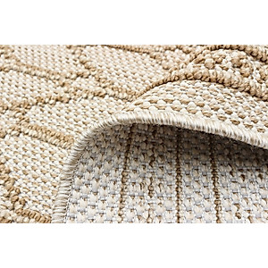 eCarpetGallery Runner Rug for Hallway Kitchen 12 feet Long Jute Style Textured Taupe Carpet Runner, 368014