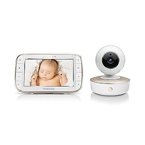 Motorola Video Baby Monitor - Wide Angle HD Camera with Infrared Night Vision and Remote Pan, Tilt, Zoom - 5-Inch LCD Color Display with Split Screen View, Room Temperature and Sound Alert MBP50-G
