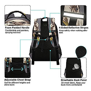ALAZA Pugs Puppies on Skateboard Backpack for Students Boys Girls School Bag Travel Daypack