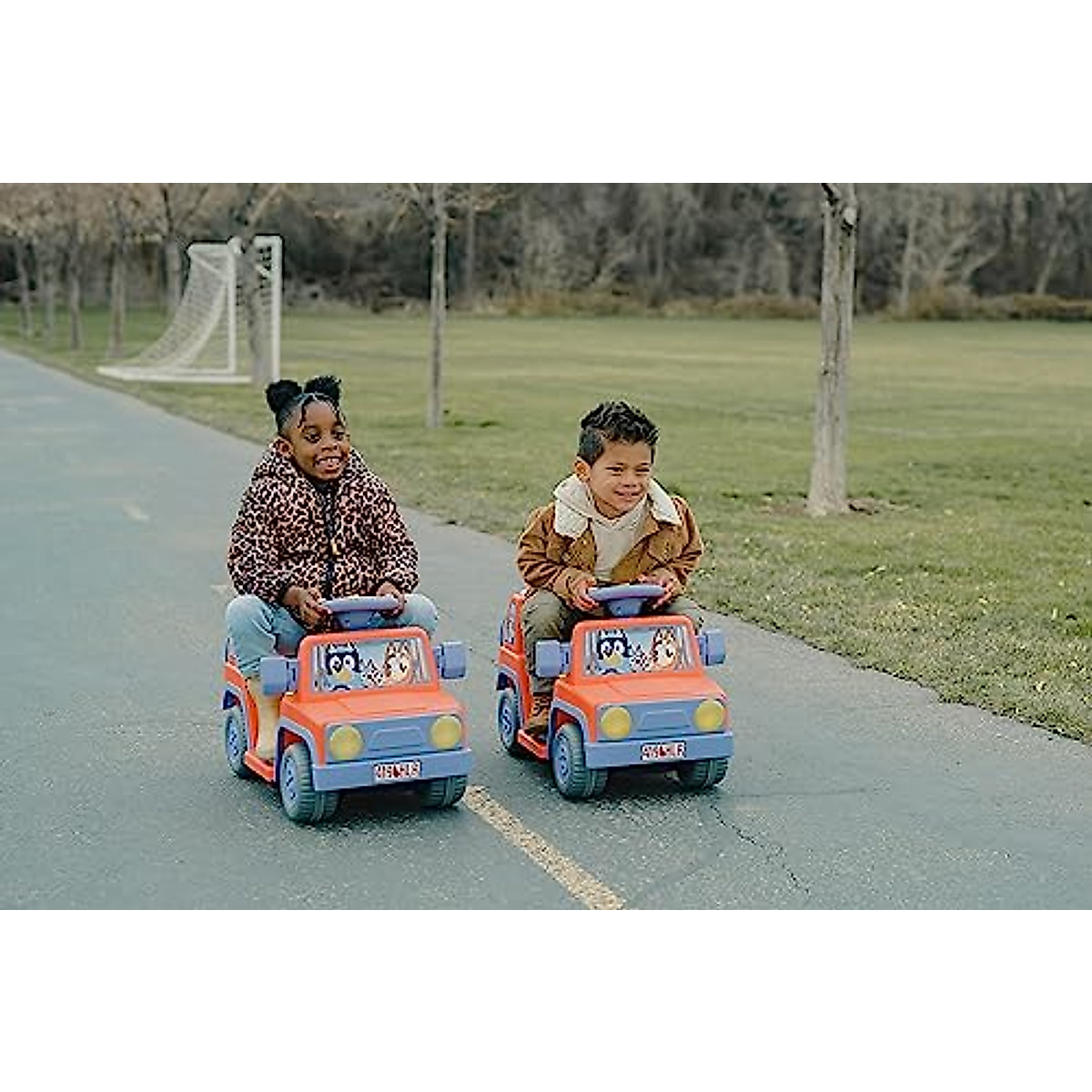 Bluey 6V Ride On Car for Toddlers - Interactive Electric Car for Kids with Sound Effects & Music, Riding Toy for Boys & Girls, Includes 6V Rechargeable Battery & Charger