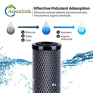 Aqualink 1 Micron 2.5" x 10" Whole House CTO removal Carbon Water Filter Cartridge Replacement for Countertop Water Filter System,Dupont WFPFC8002,WFPFC9001,FXWTC,SCWH-5,WHEF-WHWC,AMZN-SCWH-5,4Pack