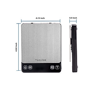 Digital Touch Pocket Scale 0.01oz - Tomiba 3000g Small Portable Electronic Precision Scale (0.1g) Resolution 2 AAA Batteries Included