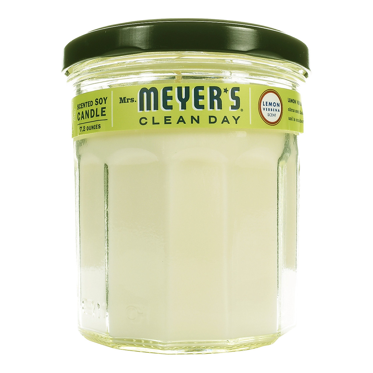 MRS. MEYER'S CLEAN DAY Soy Aromatherapy Candle, 35 Hour Burn Time, Made with Soy Wax and Essential Oils, Lemon Verbena, 7.2 oz
