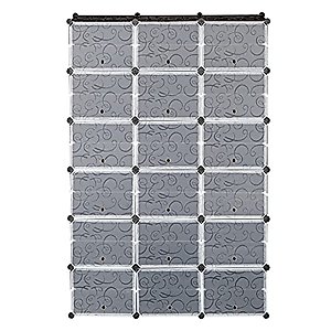 MENGK12-Tier Portable 72 Pair Shoe Rack Organizer 36 Grids Tower Shelf Storage Cabinet Stand Expandable for Heels, Boots, Slippers, Black