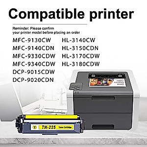 4-Pack (1Black+1Cyan+1Magenta+1Yellow) TN225 TN-225 Compatible Toner Cartridge Replacement for Brother HL-3140CW 3150CDN MFC-9130CW 9340CDW DCP-9015CDW 9020CDN Printer Sold by Feromyink.