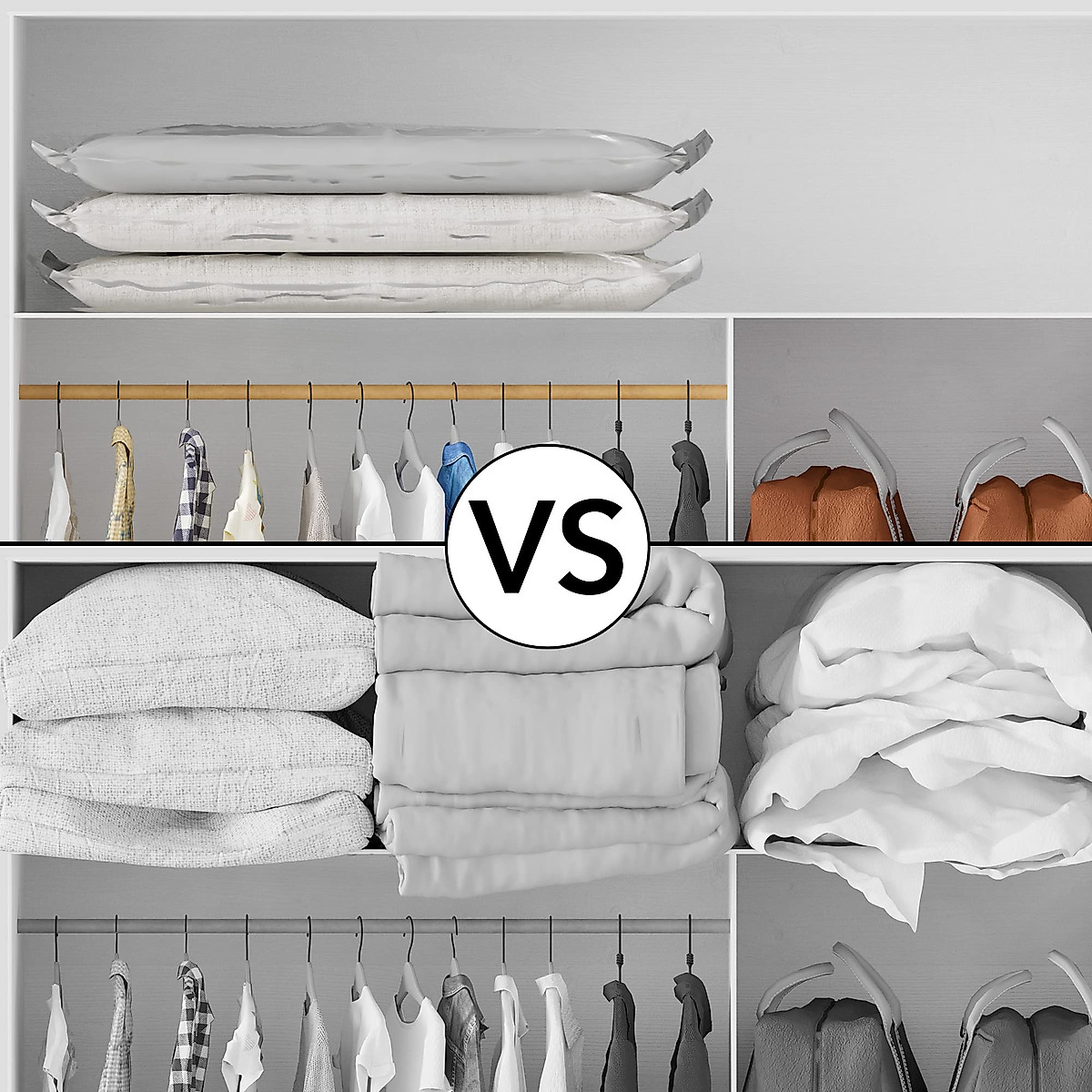 SpaceAid Jumbo Vacuum Storage Bags, Space Saver Sealer Compression Bags for Comforters, Blankets, Pillows, Bedding, Clothes (X-Large 3 Pack)