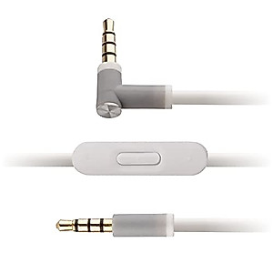 REYTID Replacement White Audio Cable Compatible with Beats by Dr Dre Solo2 / Solo2 Wireless Headphones w/in-Line Remote & Mic - Compatible with iPhone & Android