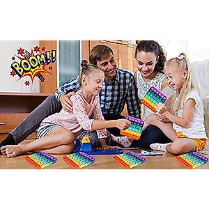 Genovega 6 Packs Fidget Toys Gifts for Boys Girls Kids, Classroom Tools Aids Push Bubble Sensory Party Grade Group Preschool Graduation Favors Instruction Learning Game Rainbow Square Bulk